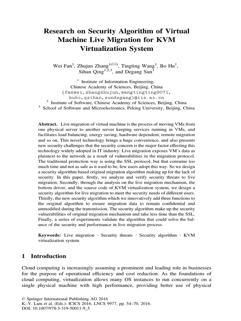 68-2021 Research On Security Algorithm of Virtual | PDF | Virtual Machine | Security
