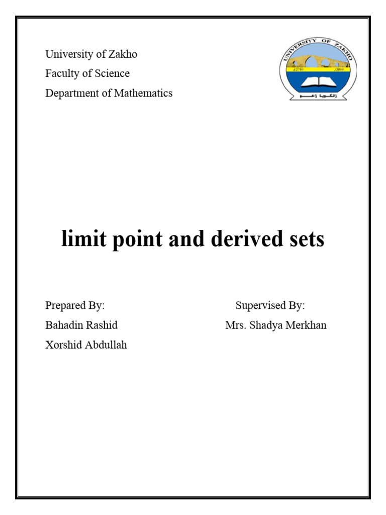 Limit Point and Derived Sets | PDF | Limit (Mathematics) | Set (Mathematics)