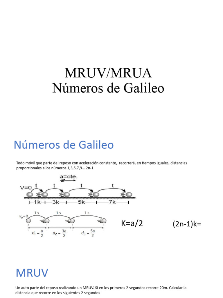 Mruv Numeros de Galileo | PDF