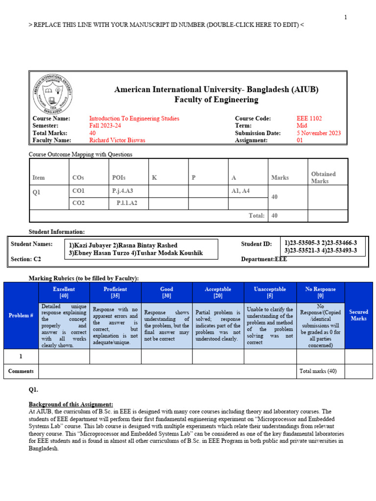 Introduction To Engineering Studies | PDF