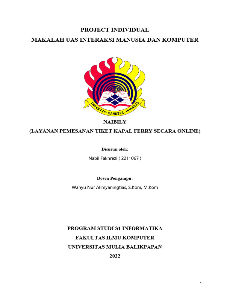 Project Uas Interaksi Manusia Dan Komputer - For Merge | PDF