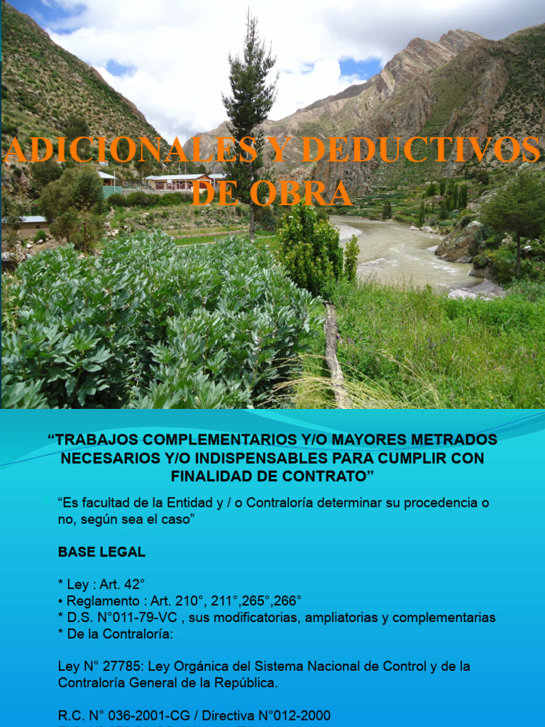 Adicionales y Deductivos de Obras | PDF | Presupuesto | Principios éticos