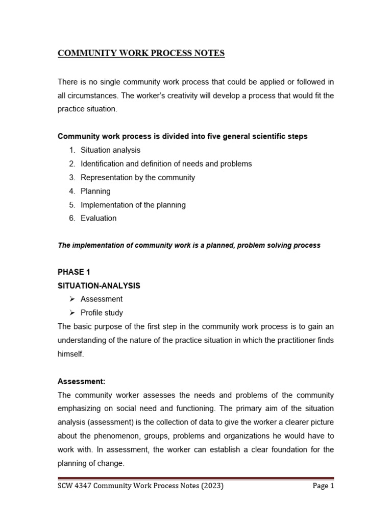 Community Work Process | PDF | Community | Evaluation