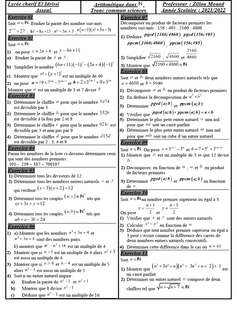 S®rie-D Exercices | PDF