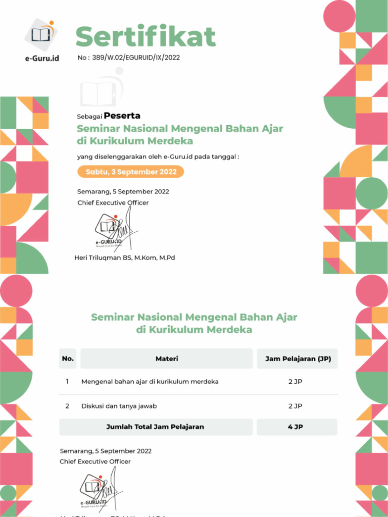 Sertifikat Peserta Noname | PDF