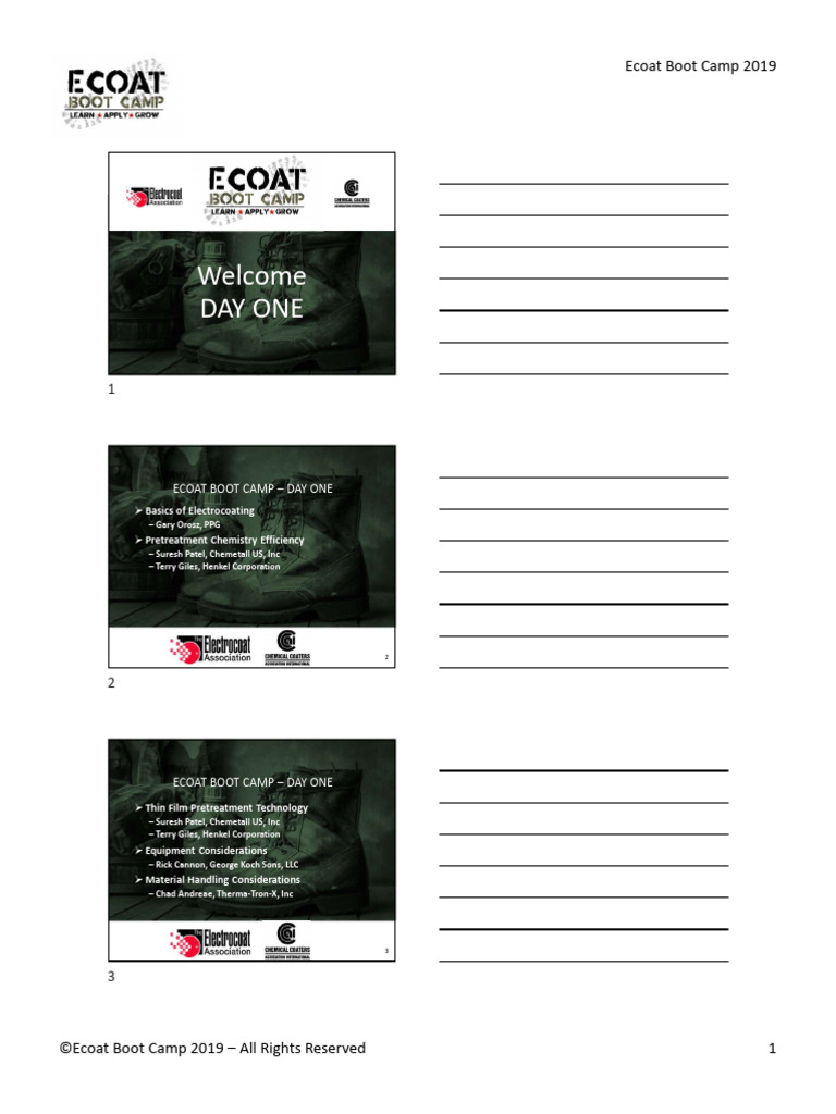 Ecoat Boot Camp - Day One - Print Master Presentation PDF | PDF