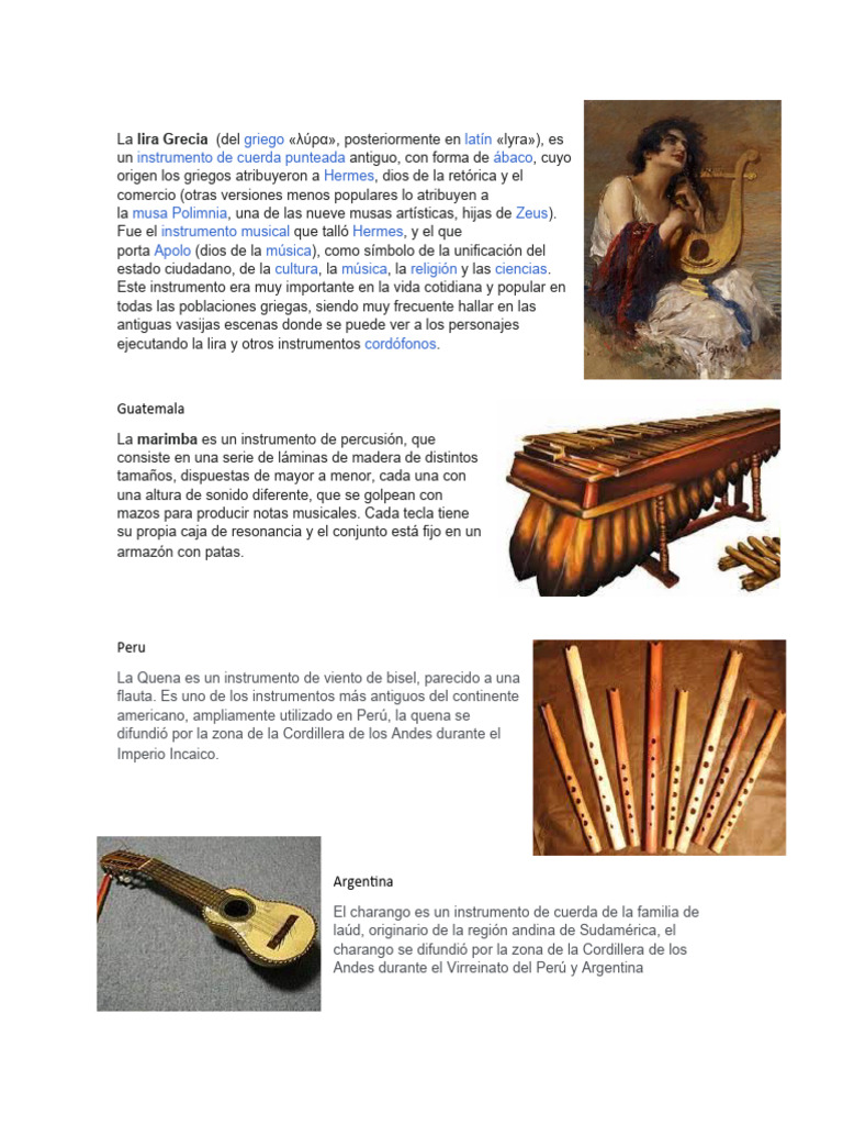 Instrumentos Musicales Típicos del Mundo | PDF | Instrumentos musicales ...