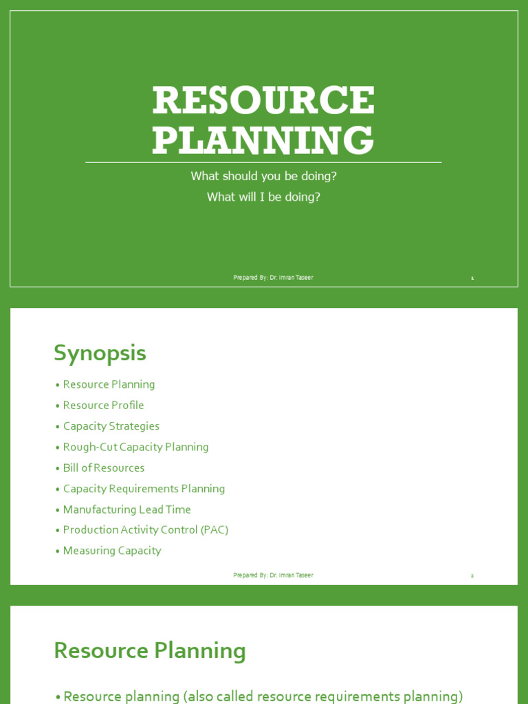 Resource Planning | PDF