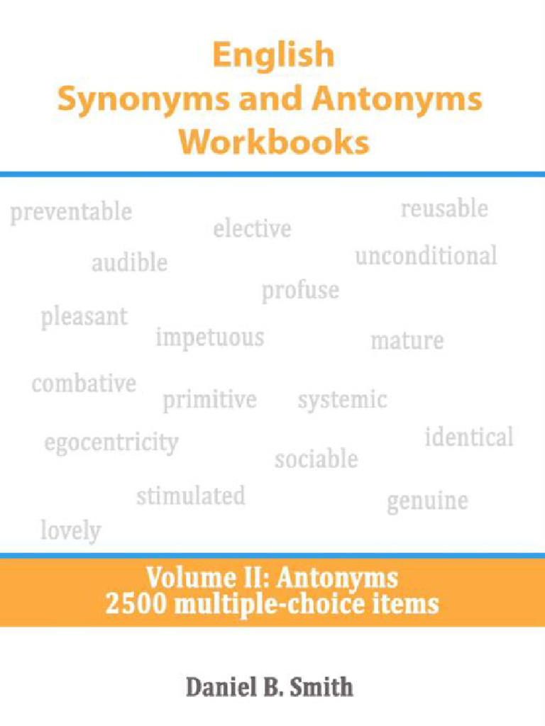 English Synonyms and Antonyms Workbooks Volume 2 | PDF | Lexical ...
