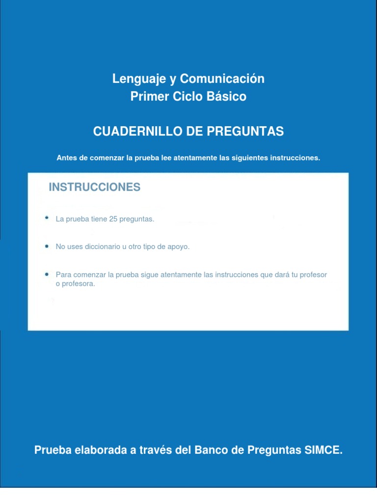 Prueba Simce 4 B Sico Lenguaje Varios Contenidos Preguntas Abiertas y Cerradas | PDF | Ocio ...