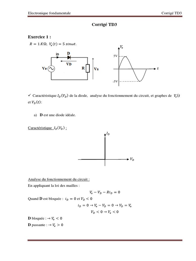 Corrigé des TD3 et TD4 | PDF