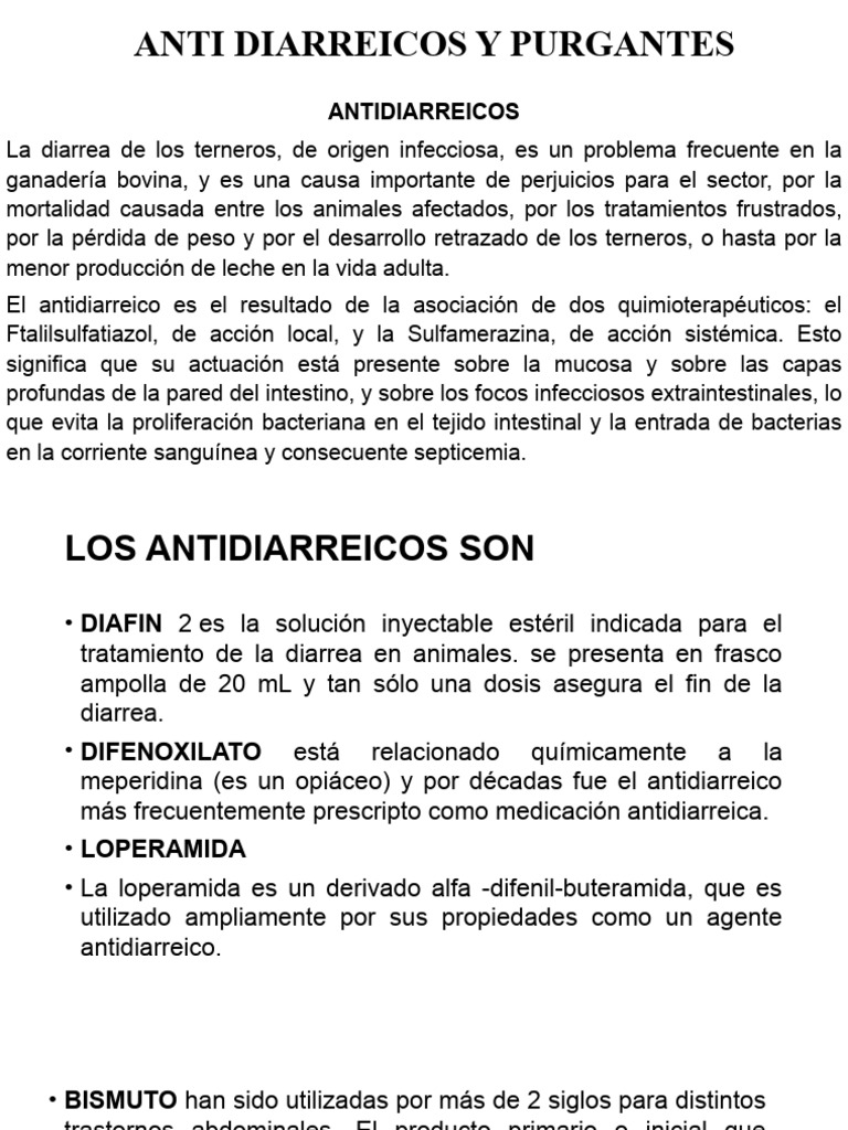 ANTI DIARREICOS Y PURGANTES | PDF | Diarrea | Heces