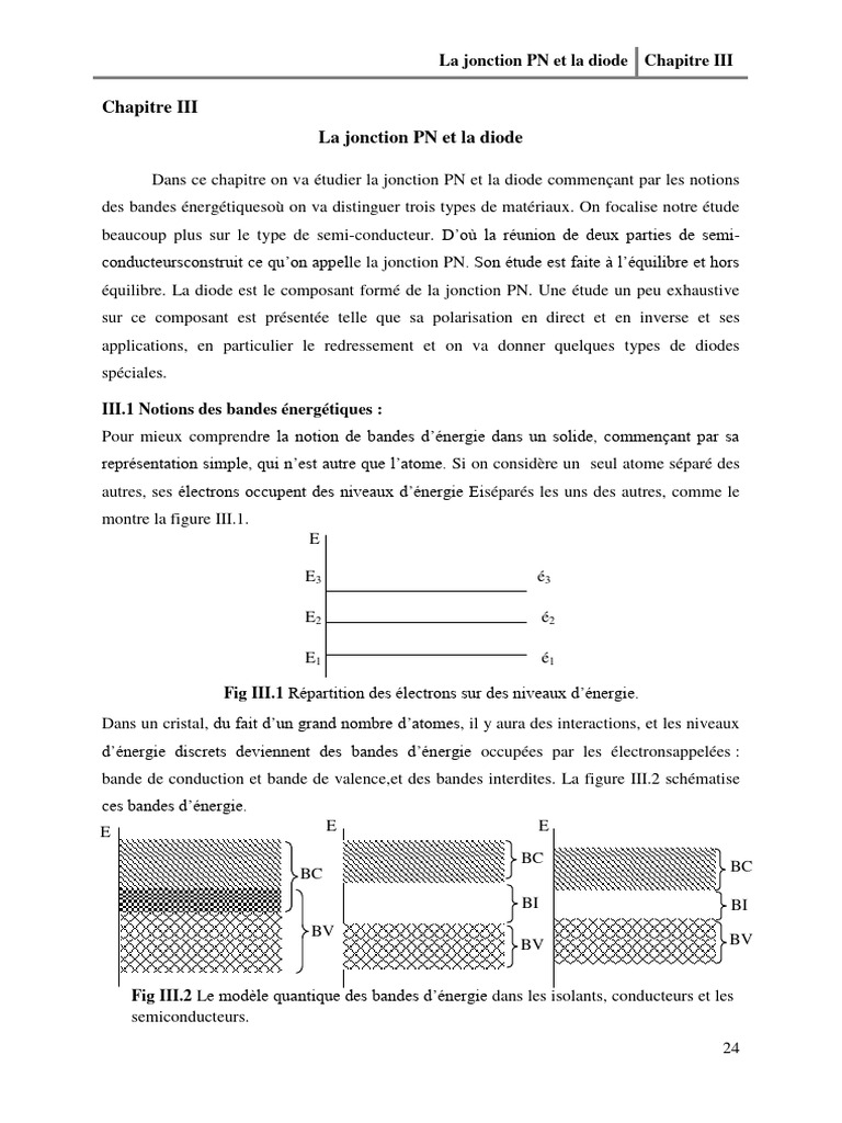 Chapitre 3 La Jonction PN Et La Diode | PDF