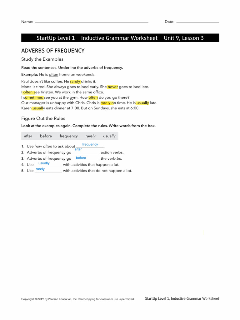 Unit 9, Lesson 1, Page 86, Grammar Activities | PDF