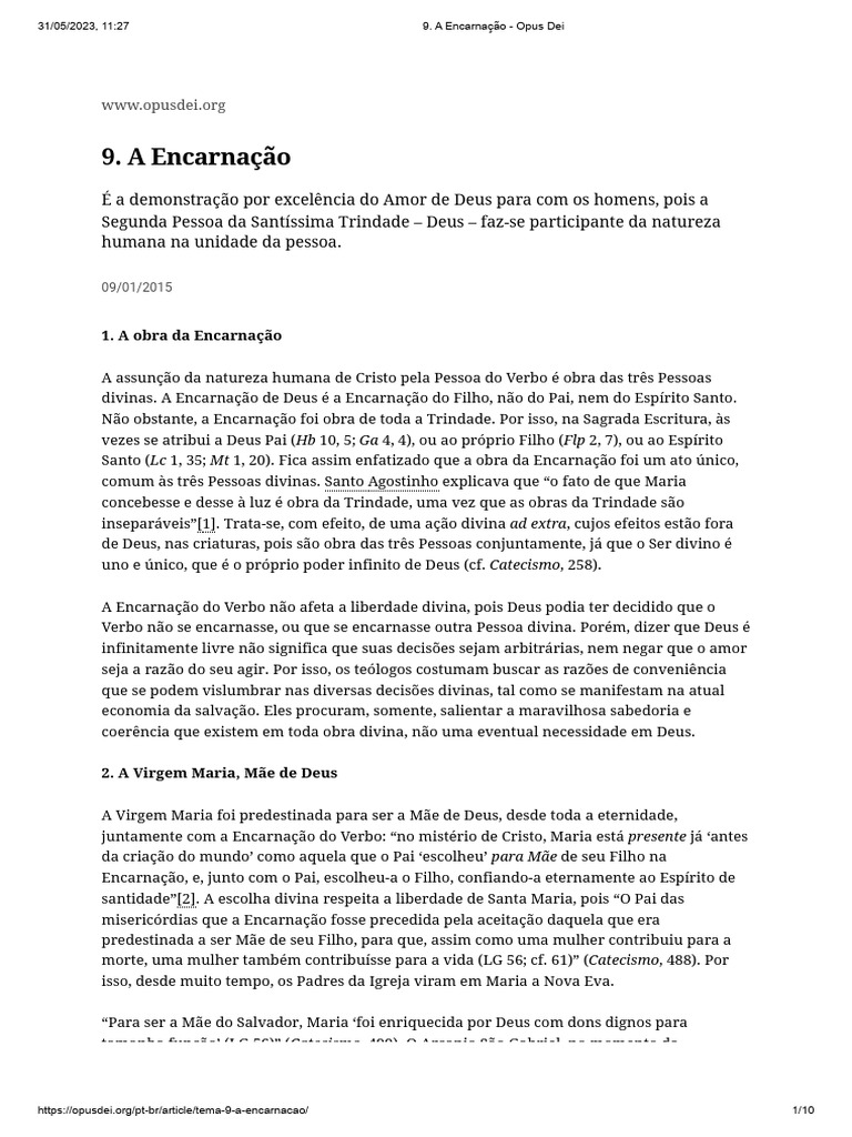 A Encarnação e a Mãe de Deus | PDF