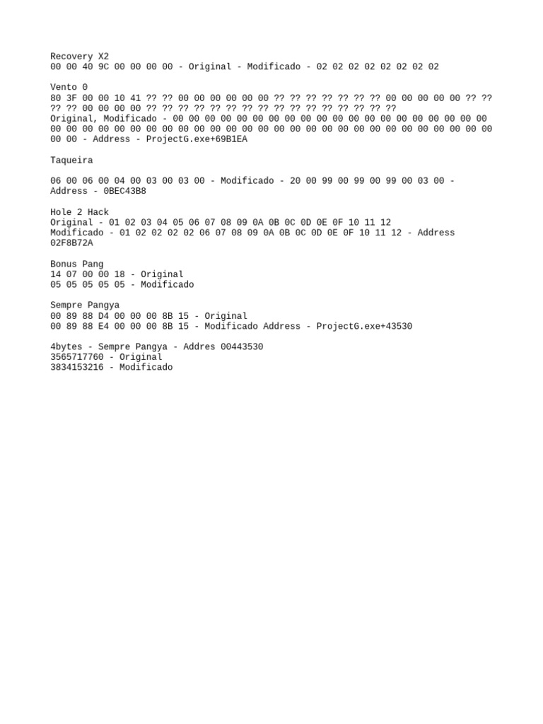 PANGYA Cheat Engine | PDF
