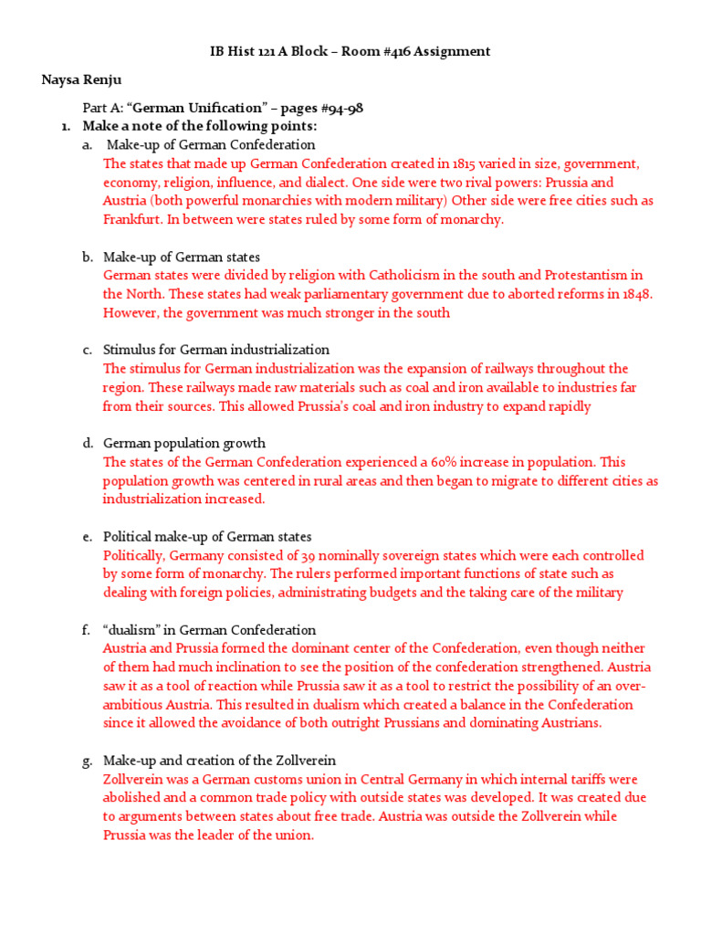 German Unification Reading 2023 | PDF | Otto Von Bismarck | German Empire