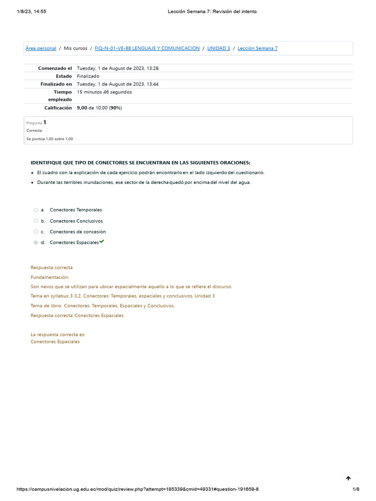 Lección Semana 7 Revisión Del Intento LYL | PDF