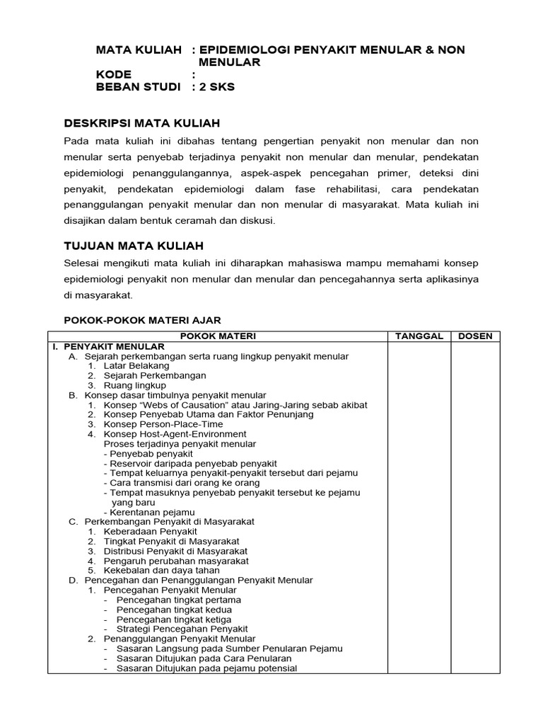 Epidemiologi Penyakit Menular & Non-Menular | PDF