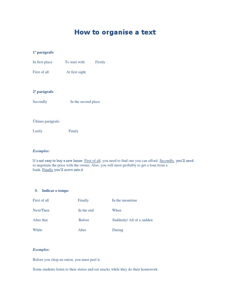 How To Organise A Text | PDF