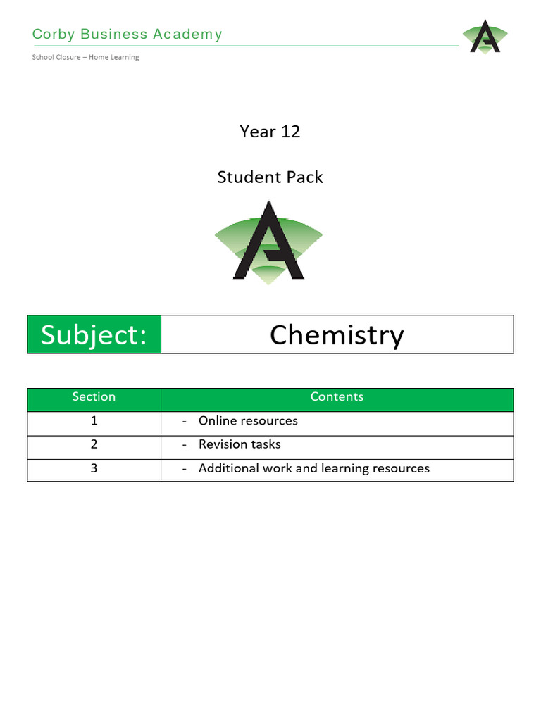 Y12 Chemistry Pack.197918349 | PDF