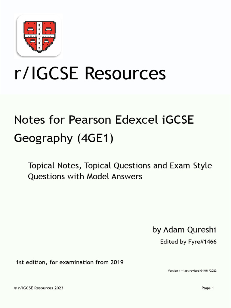 iGCSE Geography Notes: Hazards & Environments | PDF | Coast | Coral Reef