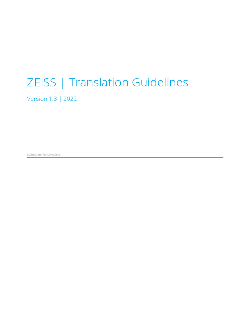 Guidelines ZEISS v1.3 2022-08-12 | PDF | Translations | Bracket
