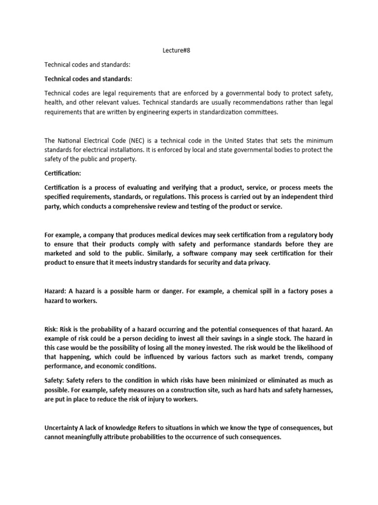 Lecture 8 Notes Pdf Risk Safety 