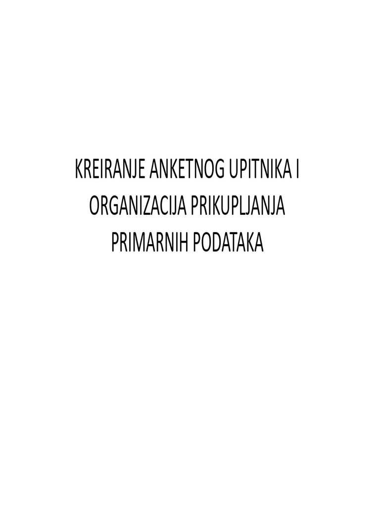 5.1 Kreiranje Anketnog Upitnika | PDF