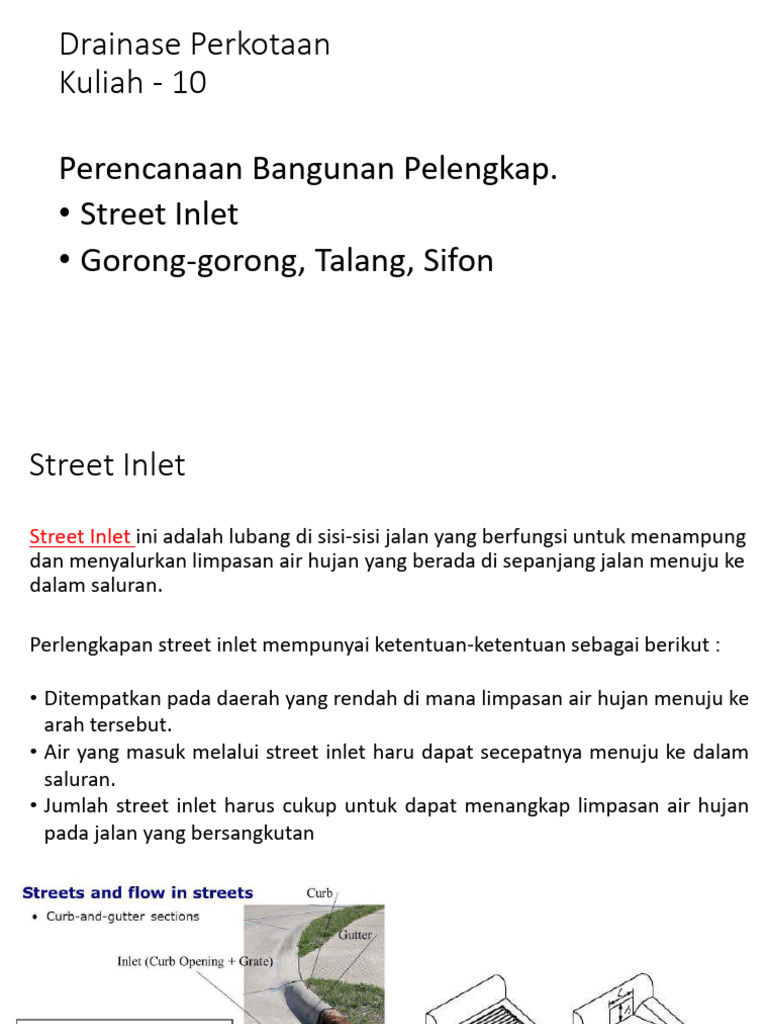 Panduan Drainase Perkotaan dan Inlet | PDF
