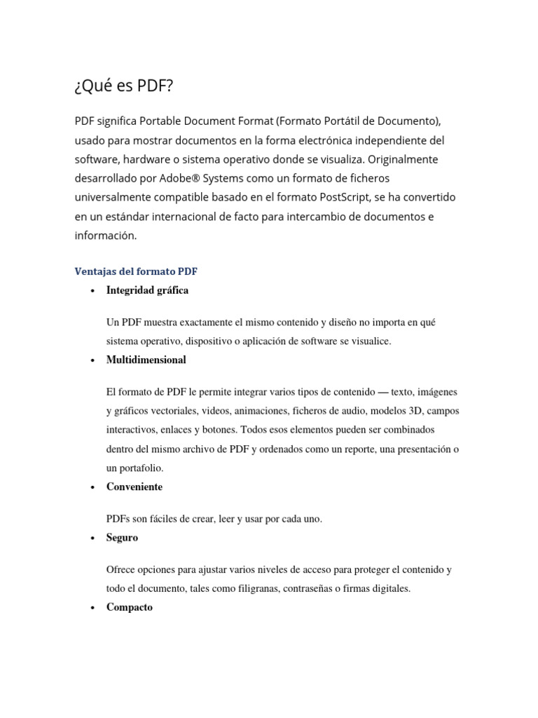 ¿Qué Es PDF?: Ventajas Del Formato PDF | PDF