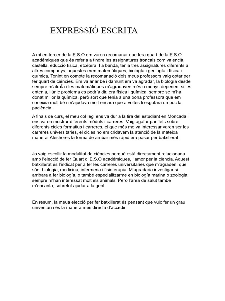 EXPRESSIÓ ESCRITA VALENCIÀ | PDF