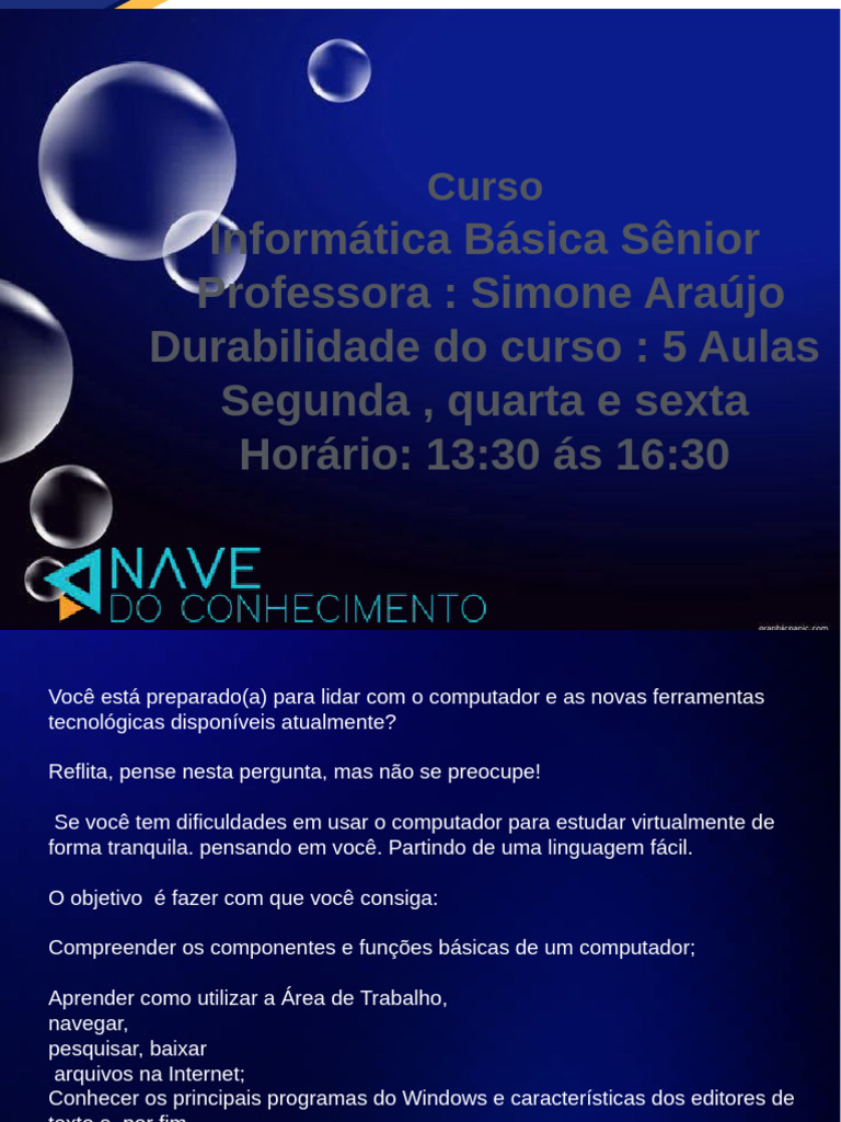 Informática Básica para o Estudo Aula para Power Poit | PDF