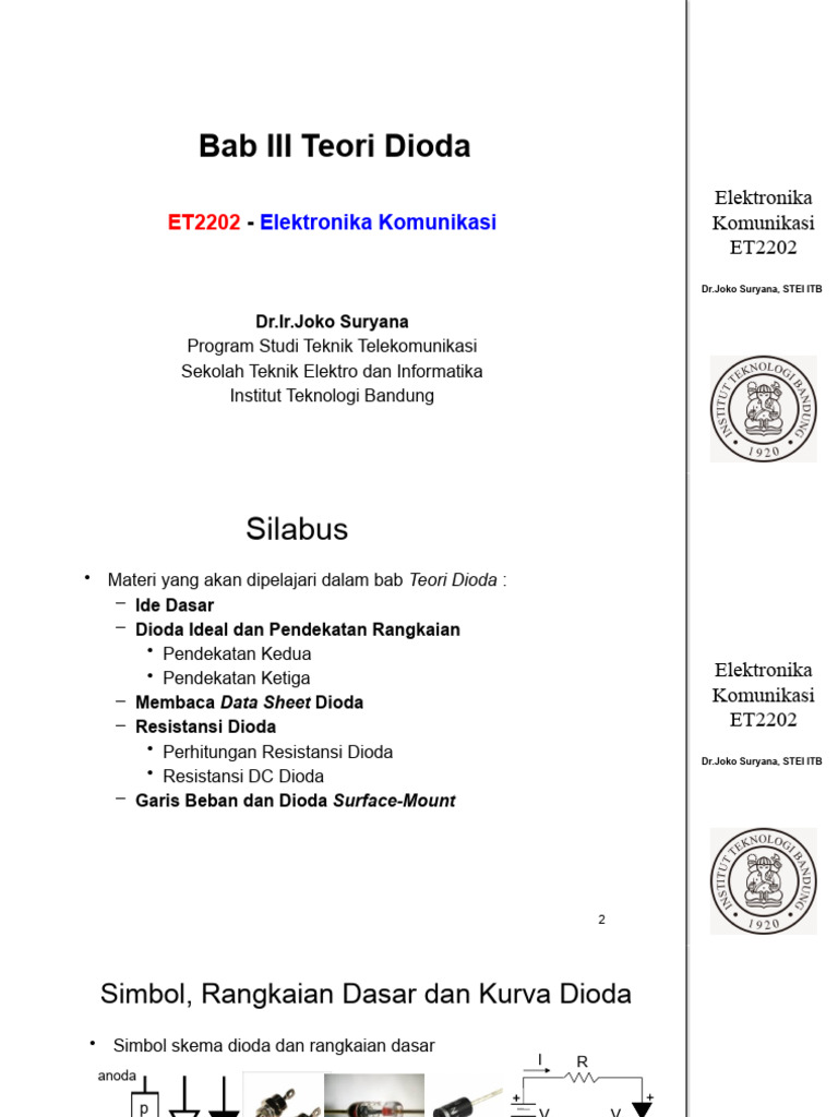 Bab III Teori Tentang Dioda - 2022 | PDF | Diode | Electricity