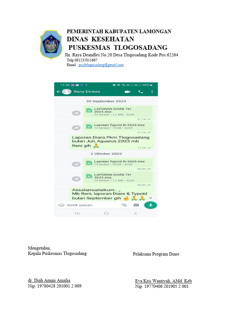 Puskesmas Tlogosadang: Kontak & Info | PDF