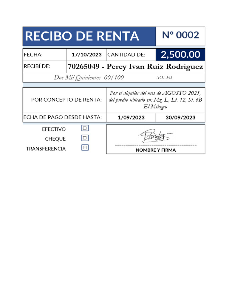 Recibo de Renta | PDF