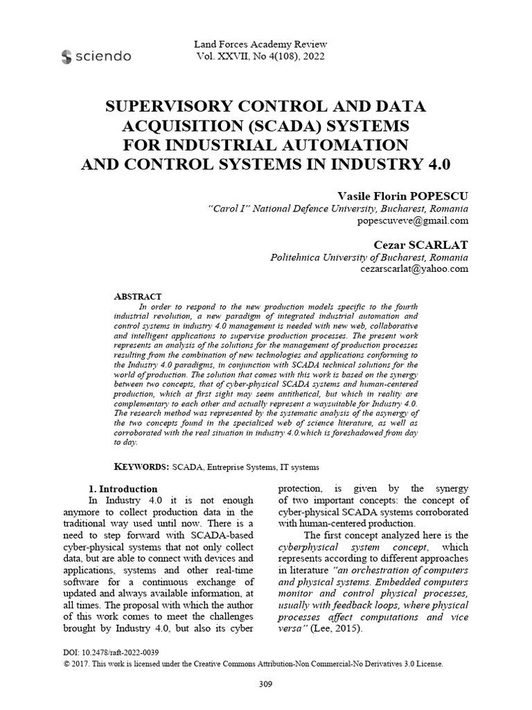 Supervisory Control and Data Acquisition SCADA Sys | PDF