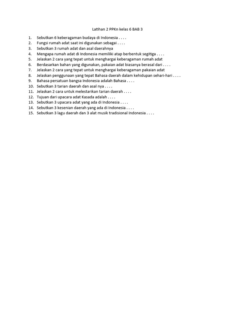 Latihan 2 PPKN Kelas 6 BAB 3 | PDF