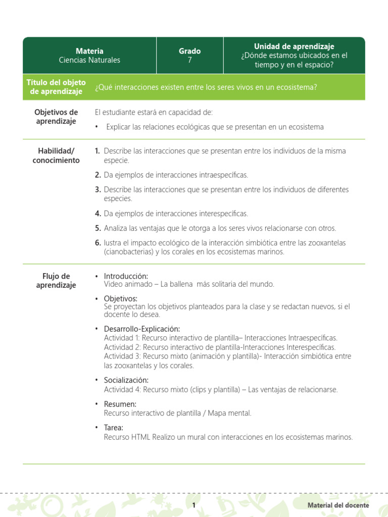 Interacciones en Ecosistemas Naturales | PDF