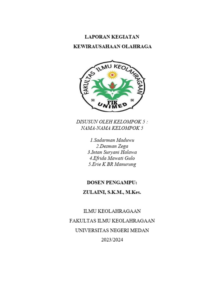 Laporan Kegiatan Kewirausahaan kel 5 | PDF