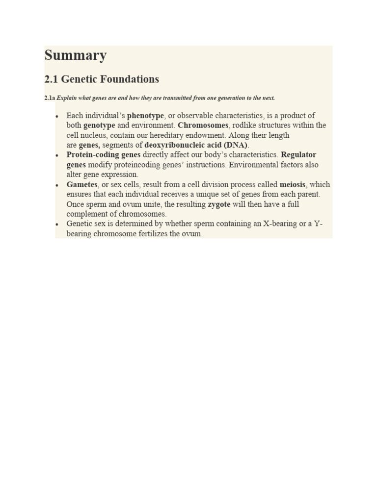 Chapter 2 Summary | PDF