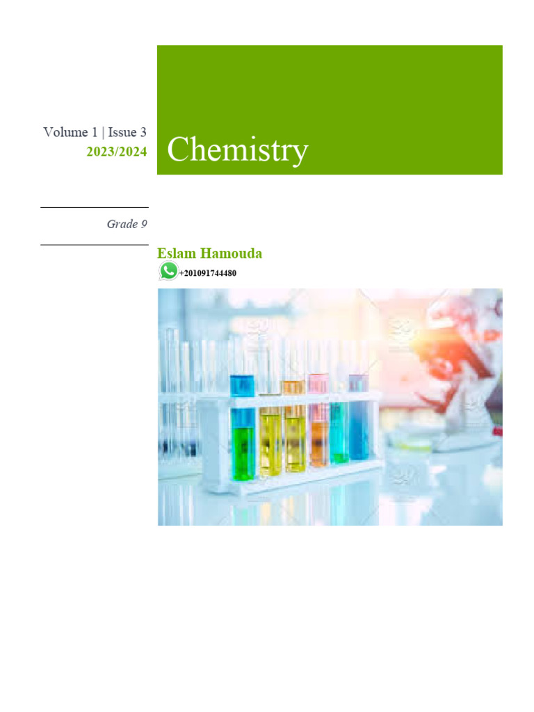 Chemistry Study Book For Grade 9 | PDF | Proton | Chemical Compounds