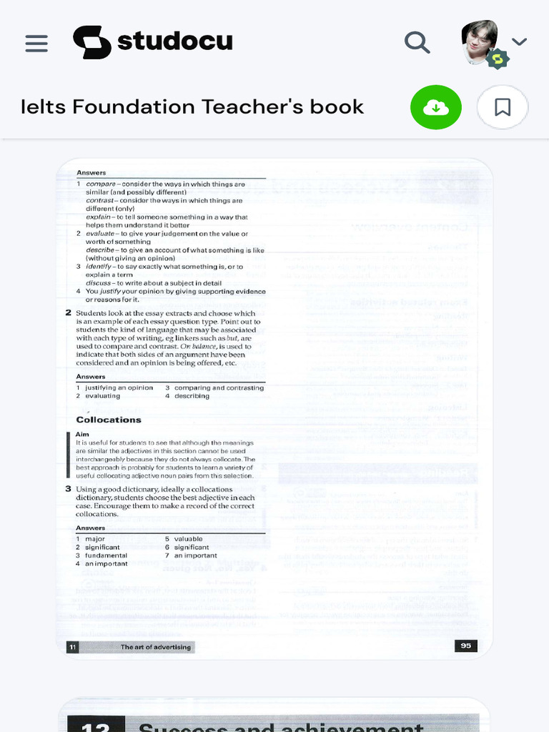Ielts Foundation Teacher's Book - English Linguistics and Literature - Studocu | PDF