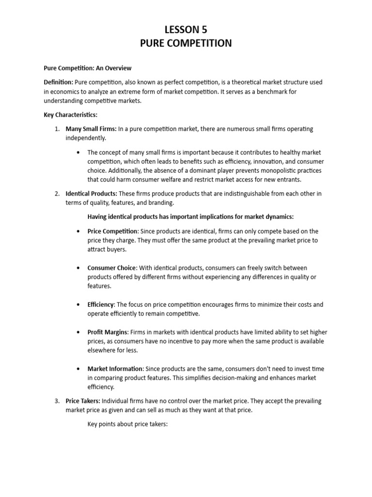 LESSON 5 Pure Competition | PDF