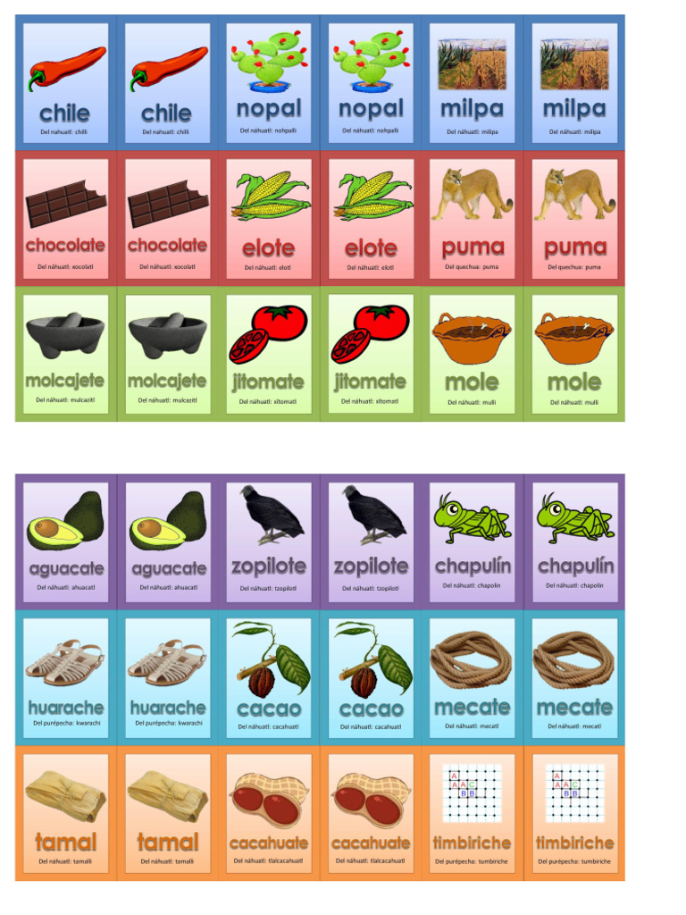 Memorama De Palabras Con Imagen