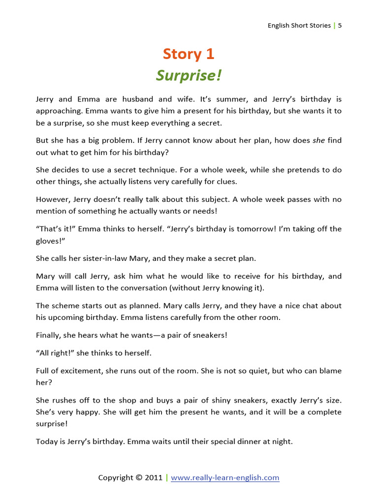 Surprise!: Story 1 | PDF | Sneakers