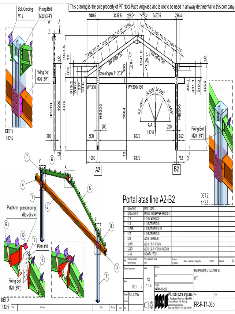 Drawing Portal Portal Baja Atas As Line 2 | PDF