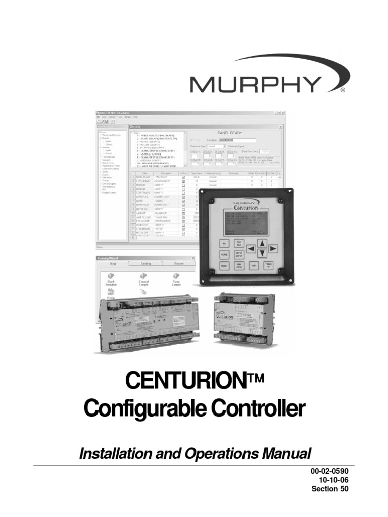 Centurion Configurable Controller: Installation and Operations Manual ...