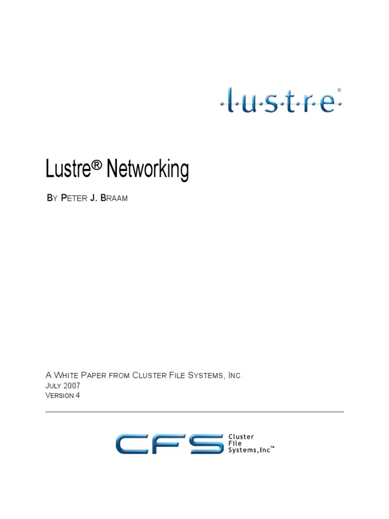 Lustre Networking Whitepaper v4 | PDF | Load Balancing (Computing) | Computer Network