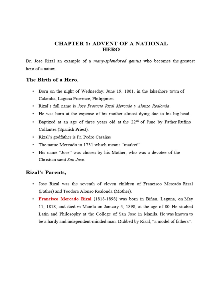 Life and Works of Rizal Zaide Chapter 1 Summary | PDF | Philippines